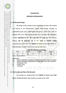 THE EFFECT OF USING GIVE ONE GET ONE STRATEGY ON STUDENTS’ READING COMPREHENSION OF DESCRIPTIVE ...